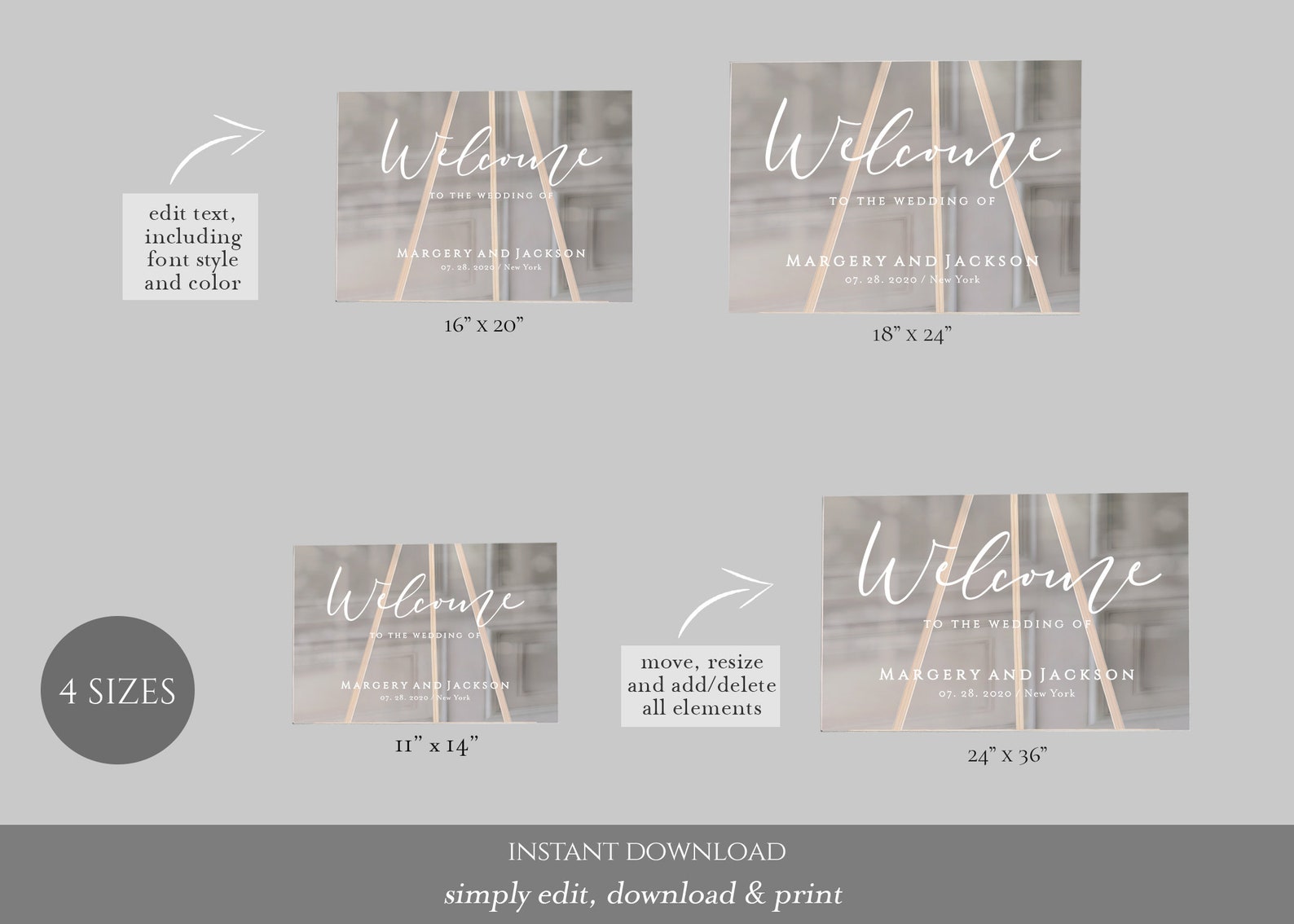 Printable Acrylic Welcome Sign Cricut Wedding Signs Modern - Etsy