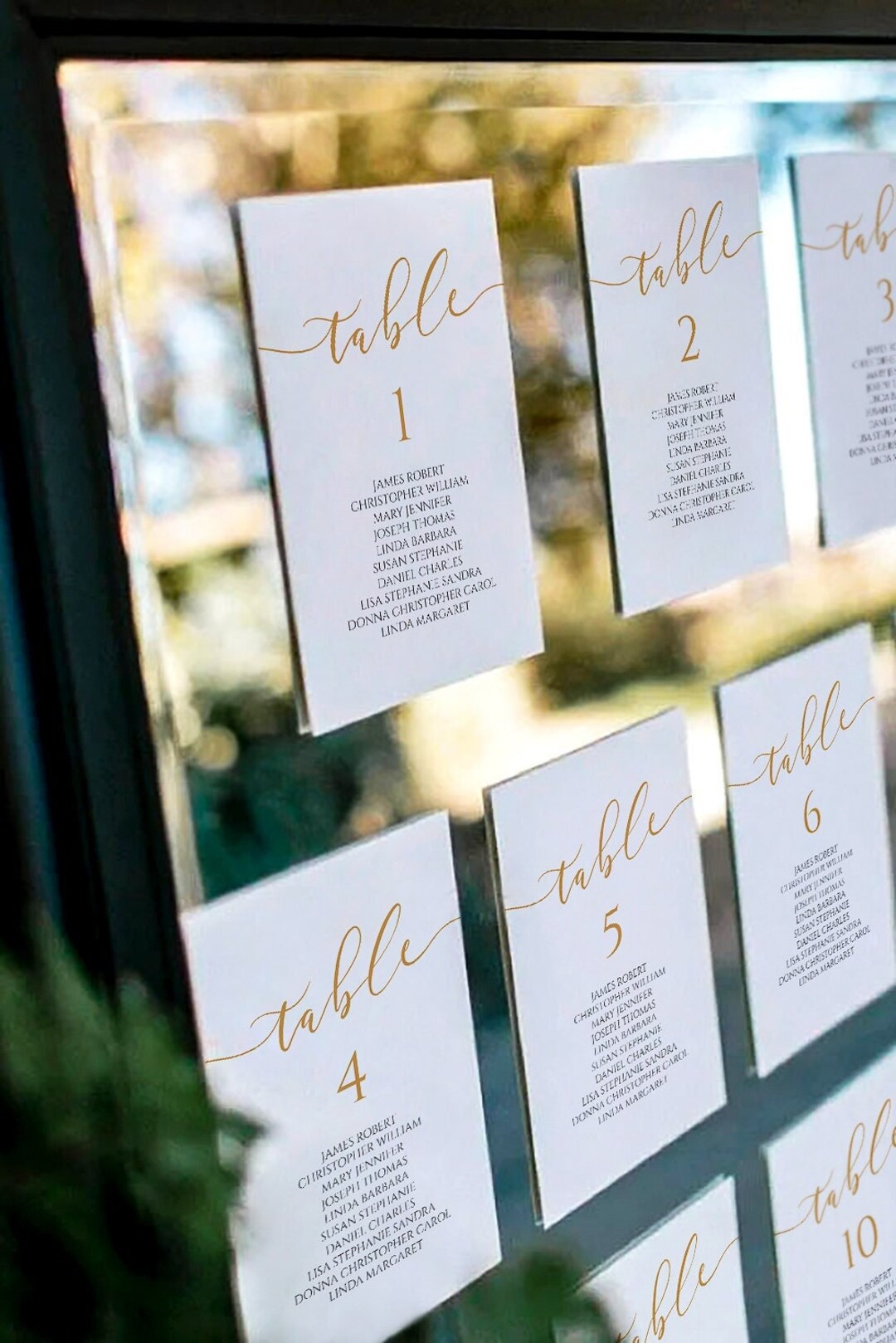 Golden Elegant Wedding Seating Chart Template With a Modern Calligraphy ...