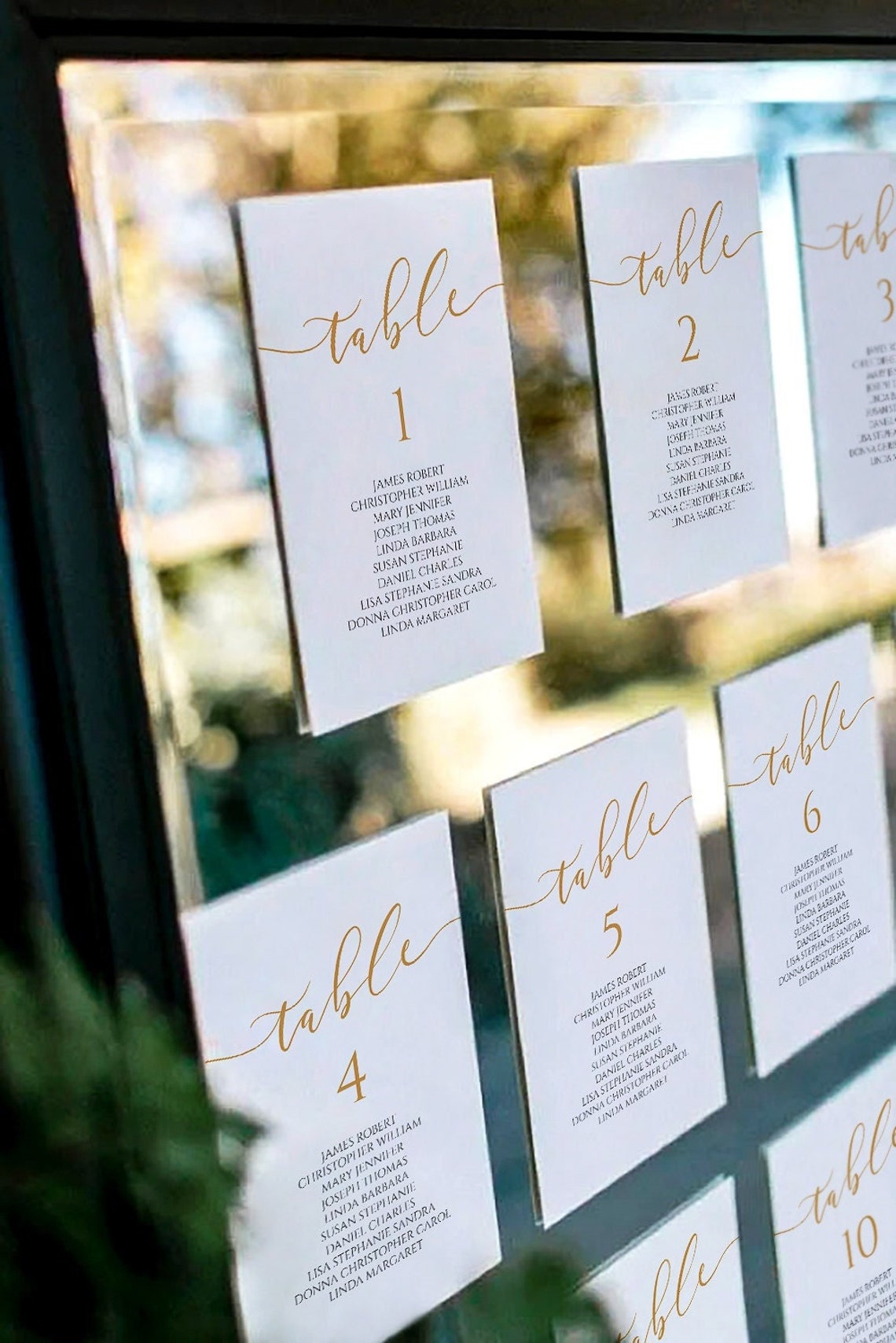 Golden Elegant Wedding Seating Chart Template With a Modern Calligraphy ...