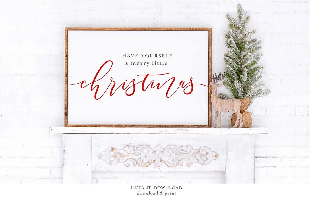 Christmas Sign Printable, Christmas Wall Art, Holiday Print, Merry ...