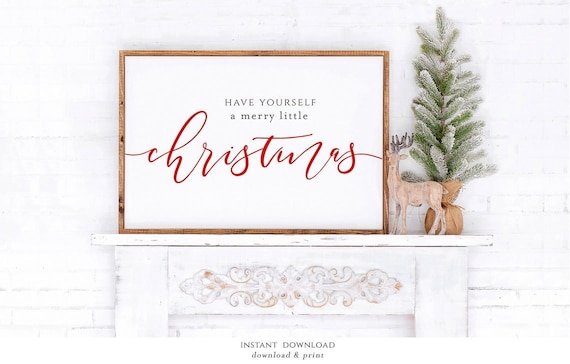 Christmas Sign Printable Christmas Wall Art Holiday Print - Etsy
