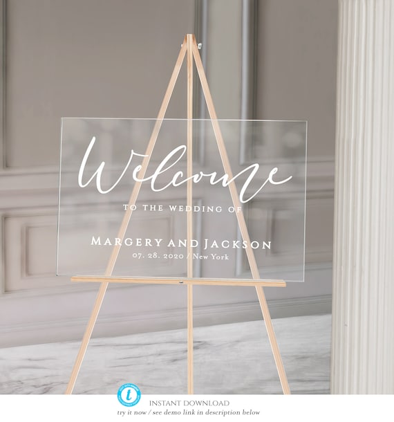 Printable Acrylic Welcome Sign Cricut Wedding Signs Modern - Etsy