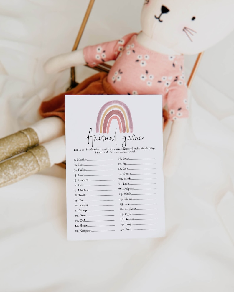 Name the Baby Animal Game Cards Editable Baby Animal Game - Etsy