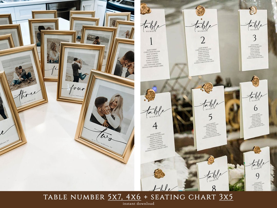 3x5 Seating Chart Template, Photo Table Number, Seating Chart Printable ...