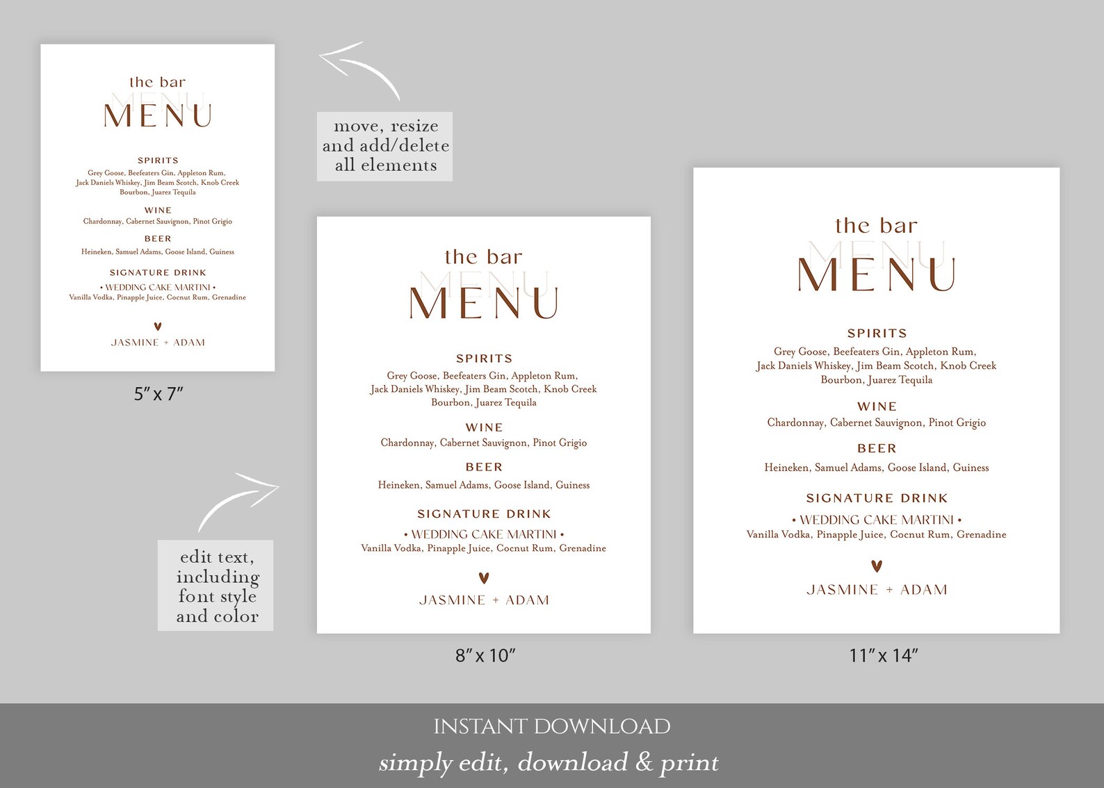 Terracotta Bar Sign Template Bohemian Drinks Sign Terracotta - Etsy