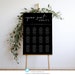 Black Seating Chart Template, Table Arrangement, Wedding Seating Chart ...
