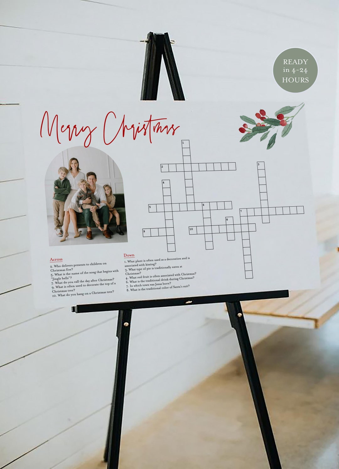 Christmas Crossword Game, Personalized Puzzle Game, Personalized ...