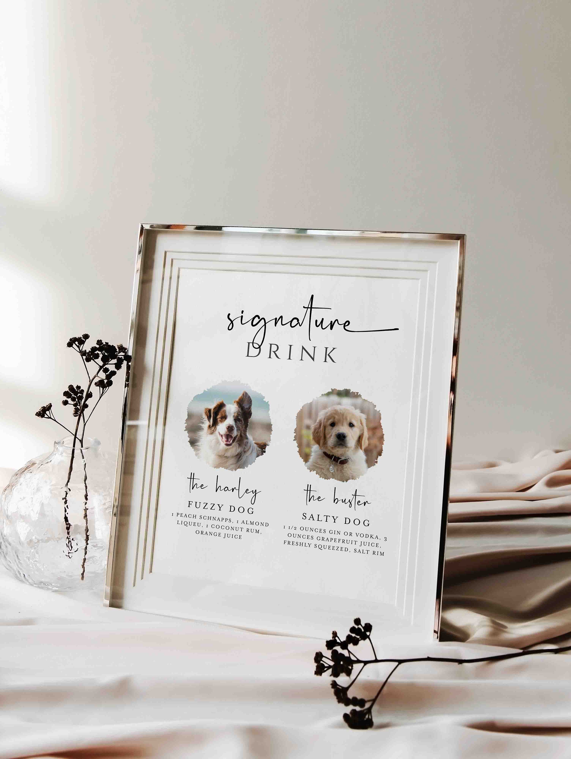 Dog Signature Drink Sign Template Pet Printable Signature - Etsy