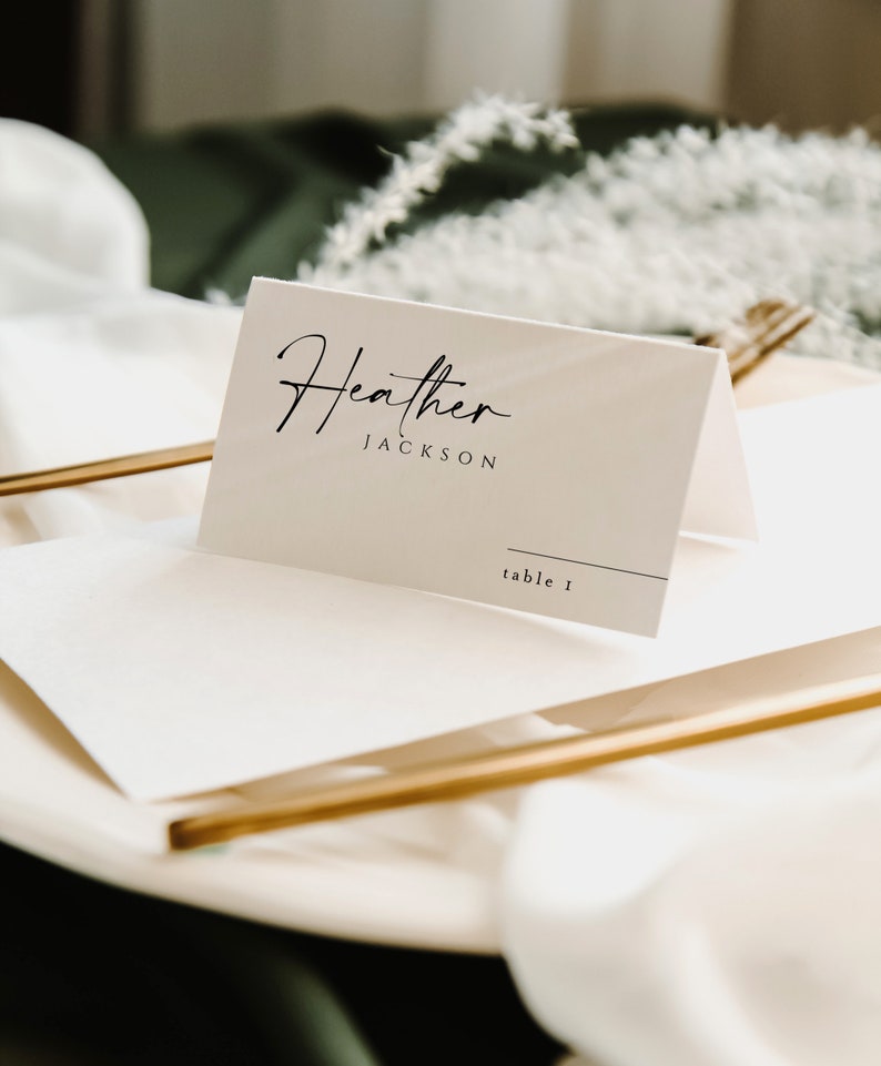 Place Card Template, Modern Wedding Place Card, Minimalist Seating ...