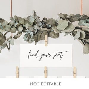 Find Your Seat Template, Printable Find Your Seat 9x3, Find Your Seat ...