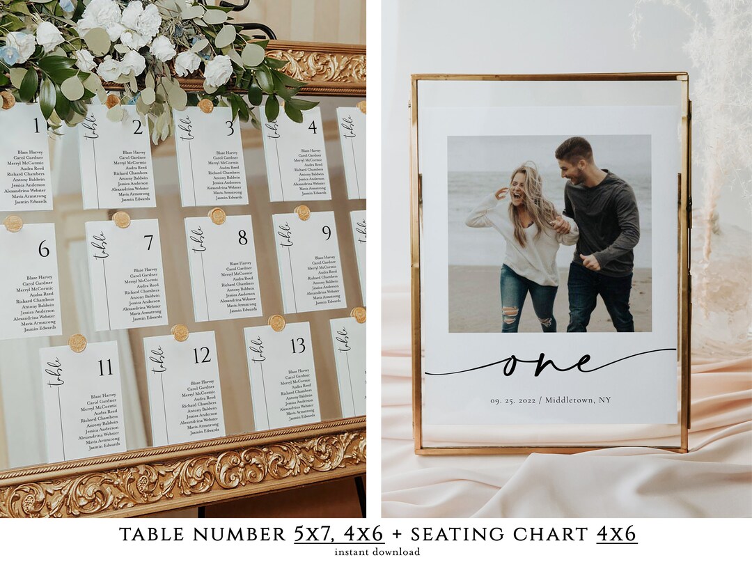 4x6 Seating Chart Template, Photo Table Number, Seating Chart Printable ...
