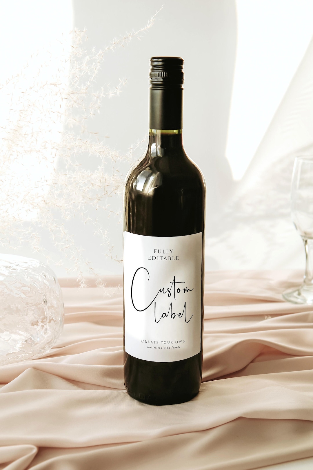 Custom Wine Label Template, Printable Wine Labels, Editable Wine Labels ...