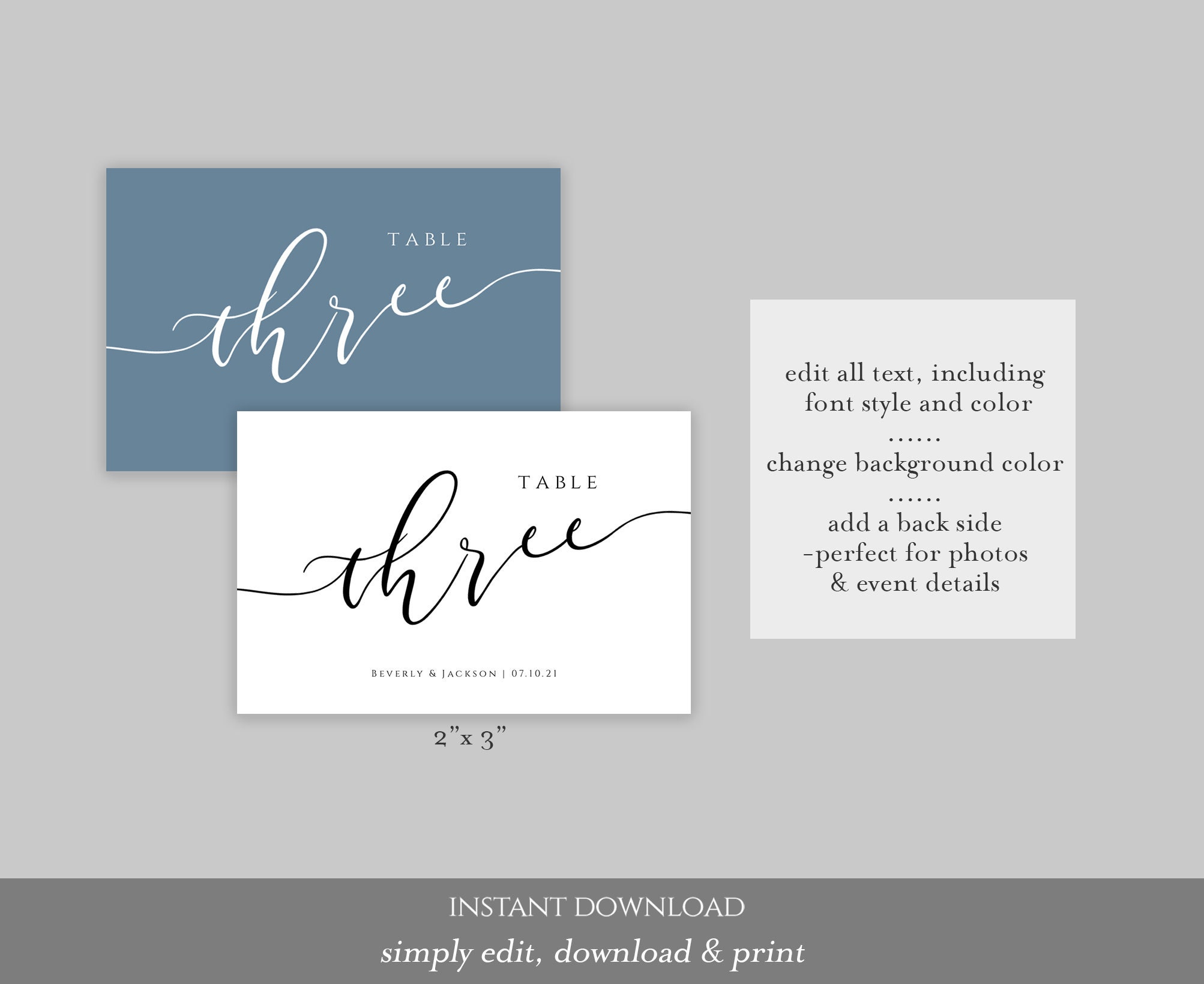 3x2 Table Numbers Card Calligraphy Wedding Table Numbers - Etsy