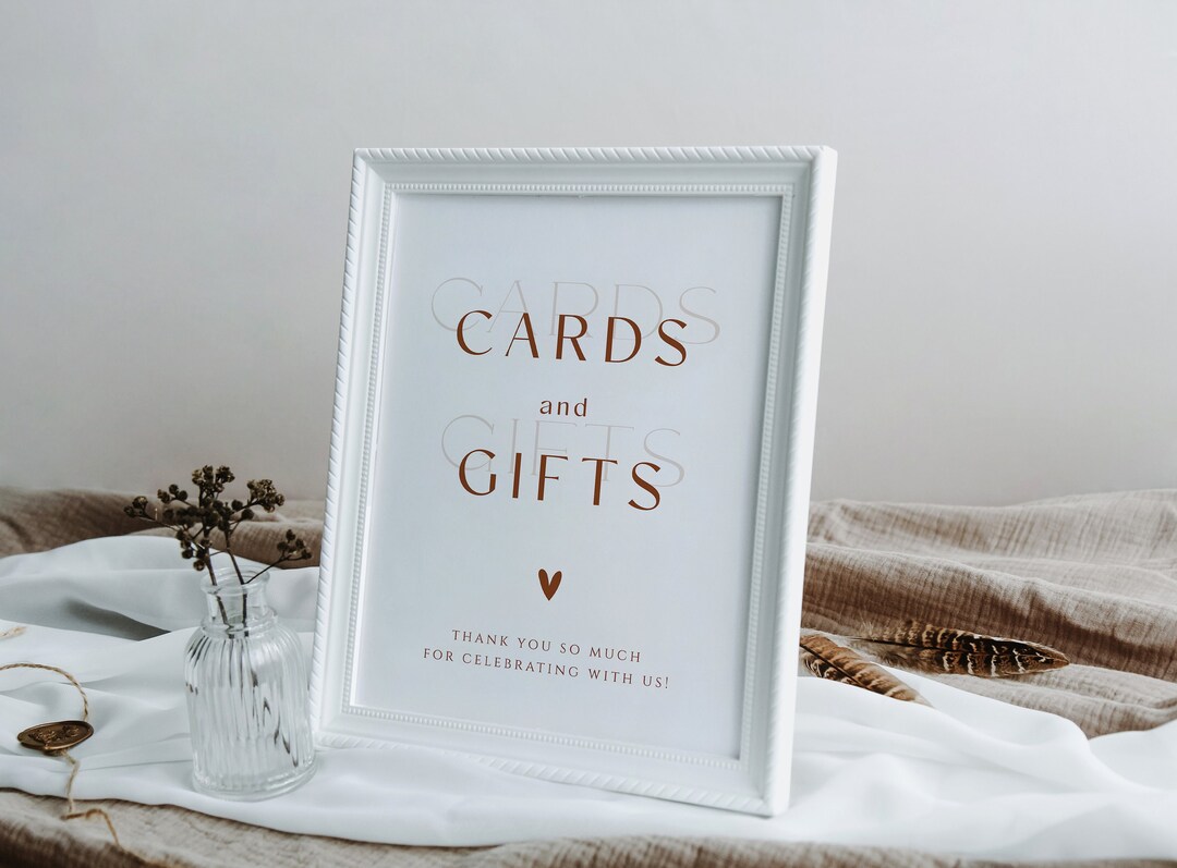 Terracotta Cards and Gifts Sign, Rust Orange Cards & Gifts Sign ...