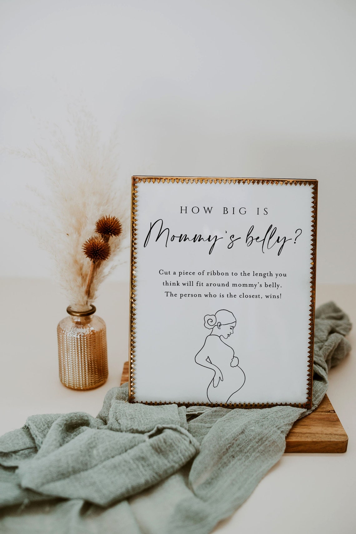 How Big is Her Belly Sign Template, How Big is Mom's Belly Baby Shower ...