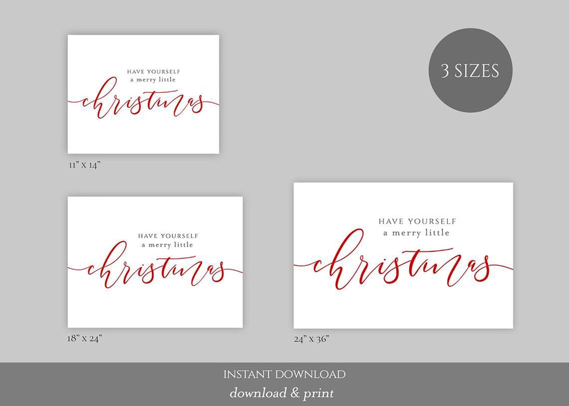 Christmas Sign Printable, Christmas Wall Art, Holiday Print, Merry ...