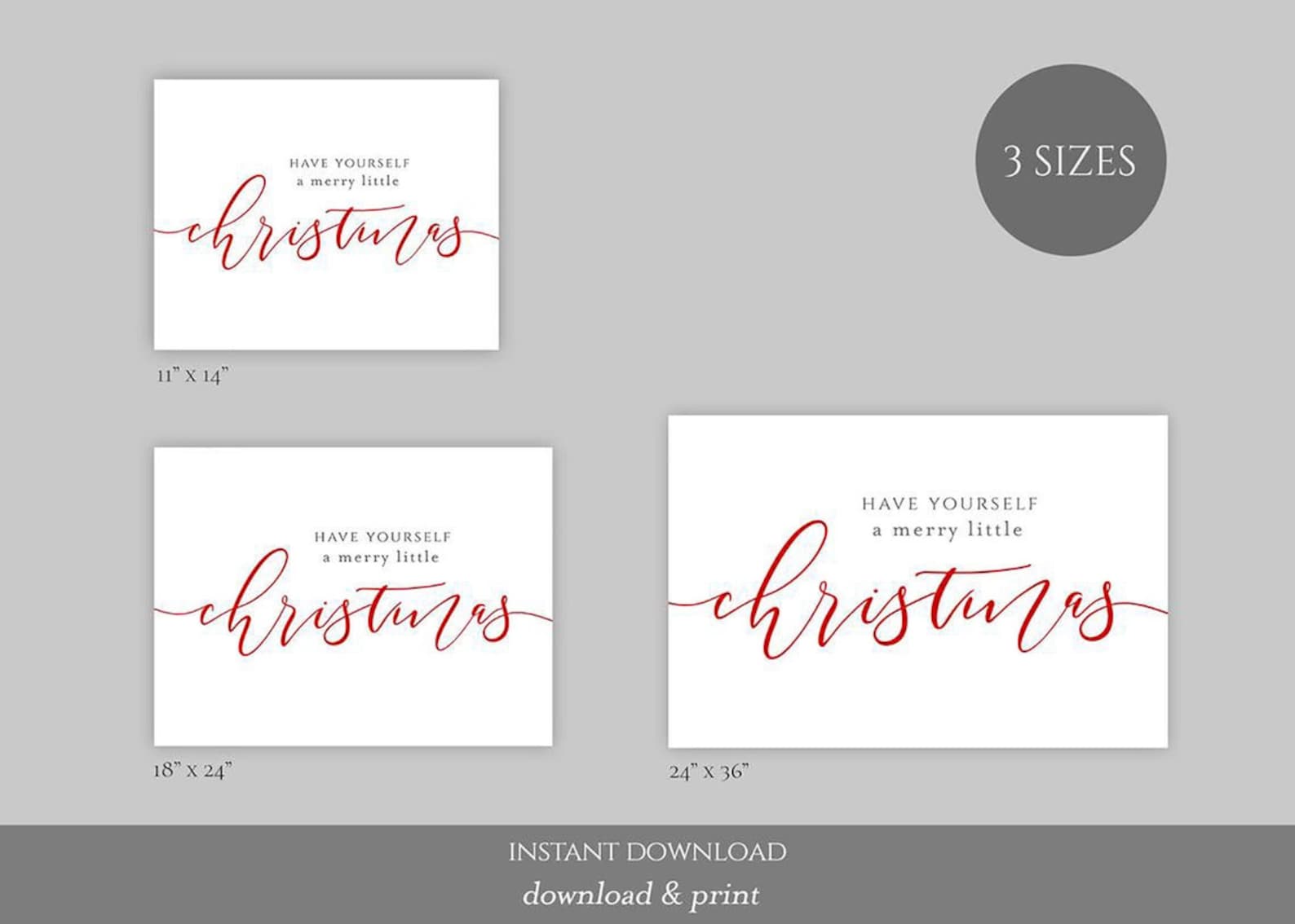 Christmas Sign Printable, Christmas Wall Art, Holiday Print, Merry ...