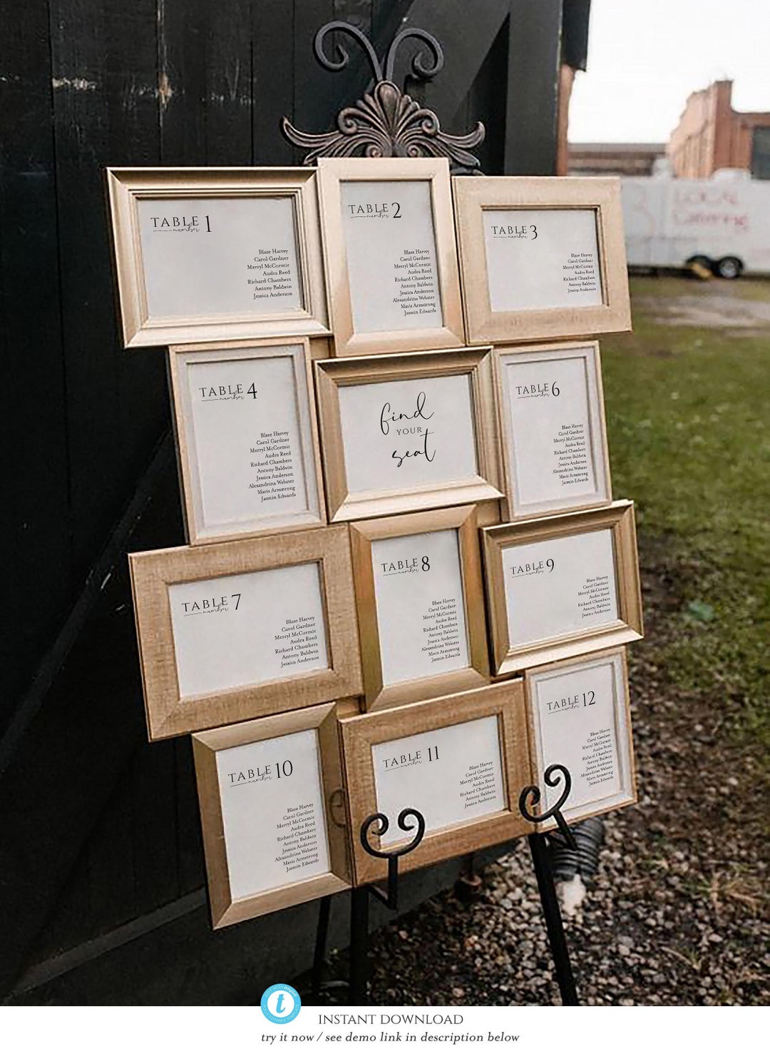 5x7 Wedding Seating Chart Template, Table Seating Chart Horizontal ...