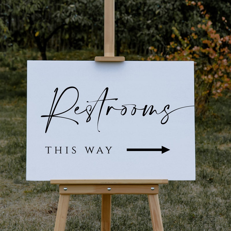 Restroom This Way Sign - Etsy