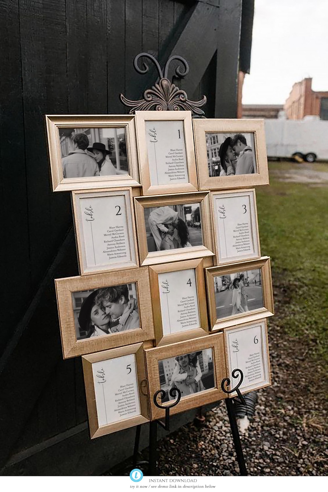 4x6 Photo Seating Chart Template Calligraphy, Table Seating Chart ...