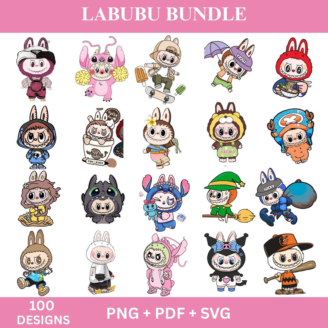 Labubu Sublimation PNG Bundle – 100 Cute Labubu PNG Designs for T ...