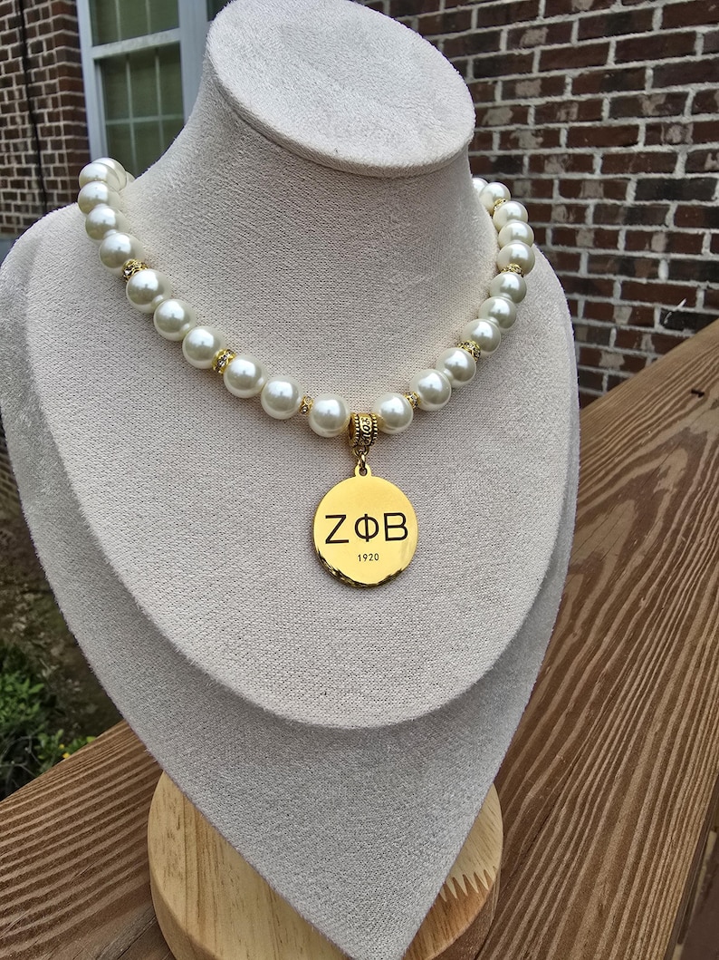 Handmade Zeta Phi Beta Pearl Sorority Necklaces Available in Silver ...