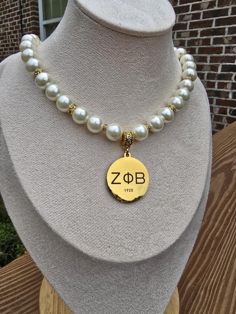 Handmade Zeta Phi Beta Pearl Sorority Necklaces Available in Silver ...