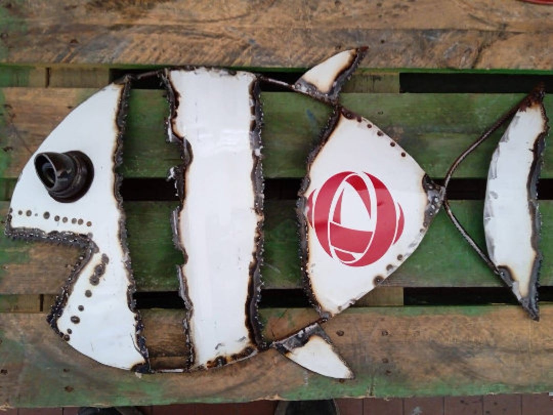 Sculpture by F-lor Da Ferblanco Fish Contemporary Artwork in Recycled ...