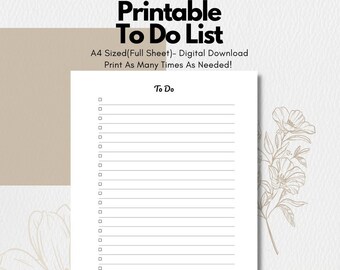 Blank Checklist Planner Printable - Etsy