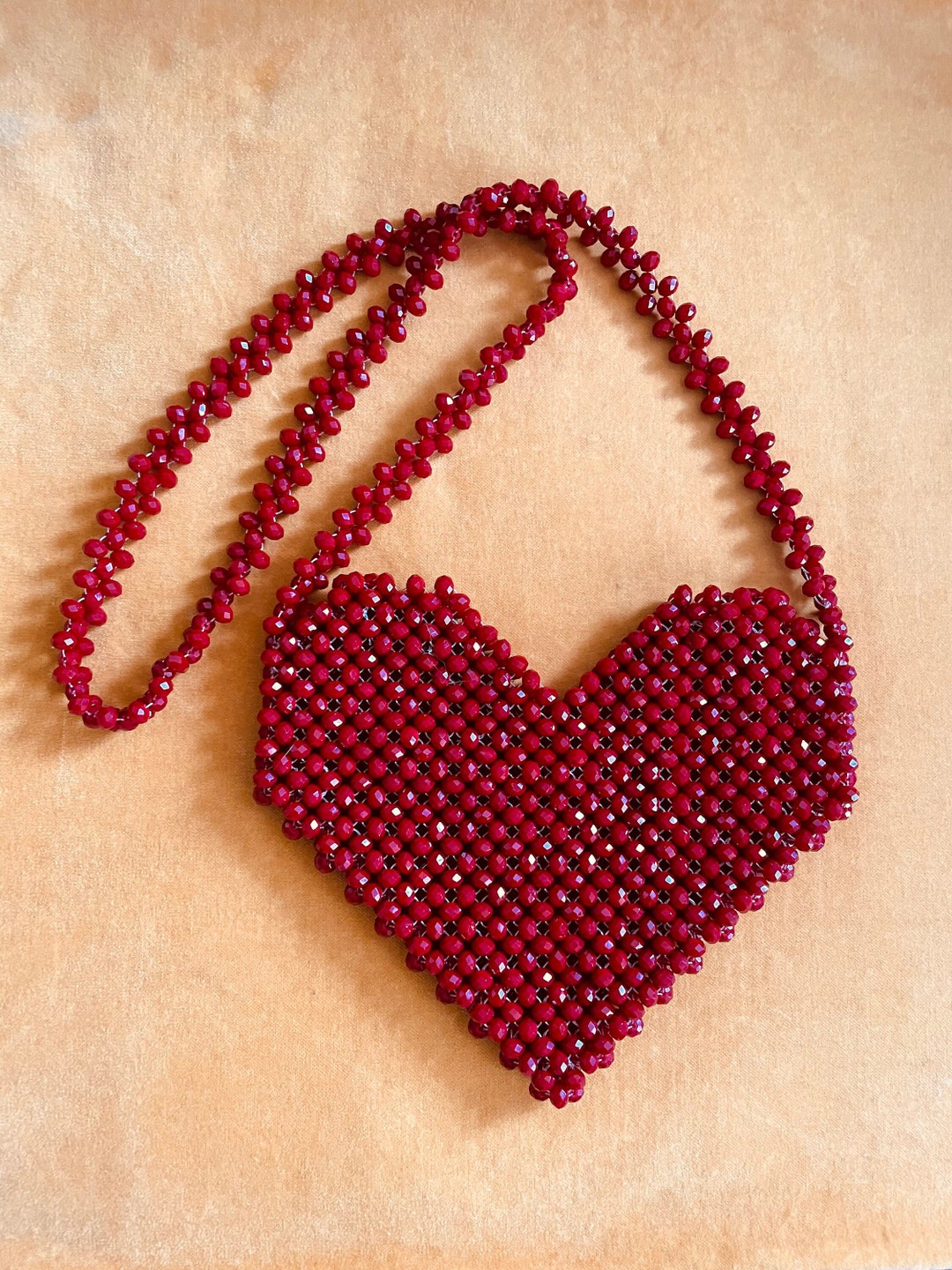 Heart Beaded Bag Shoulder Bag Party Bag - Etsy