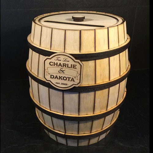 Whiskey Barrel Wedding Card Box Laser Cut Files SVG - Etsy