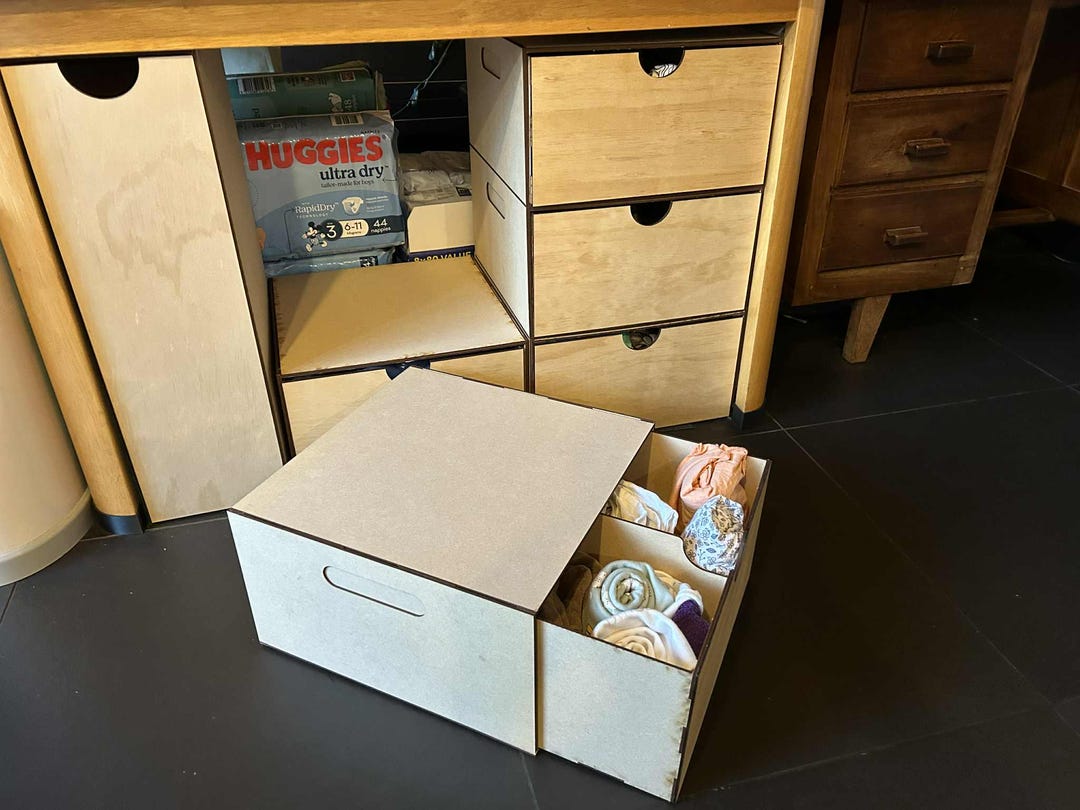 Large Modular Storage Drawers Laser Cut Files SVG, Stacking, 1/8 Inch ...