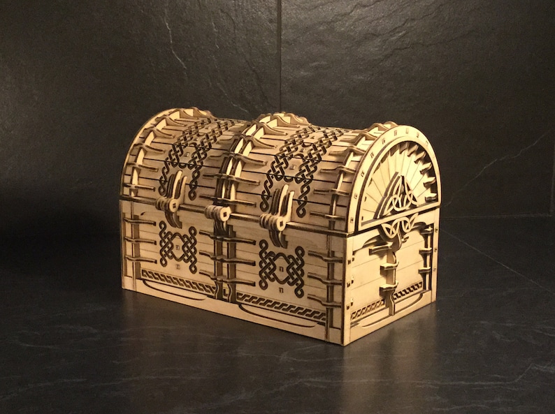 Treasure Chest Jewelry Box With Secret Drawer Laser Cut Files - Etsy
