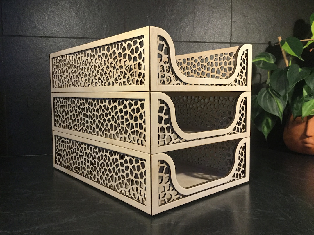 Stackable A4 Desk Organiser Laser Cut Files SVG, Glowforge Ready, 2 ...