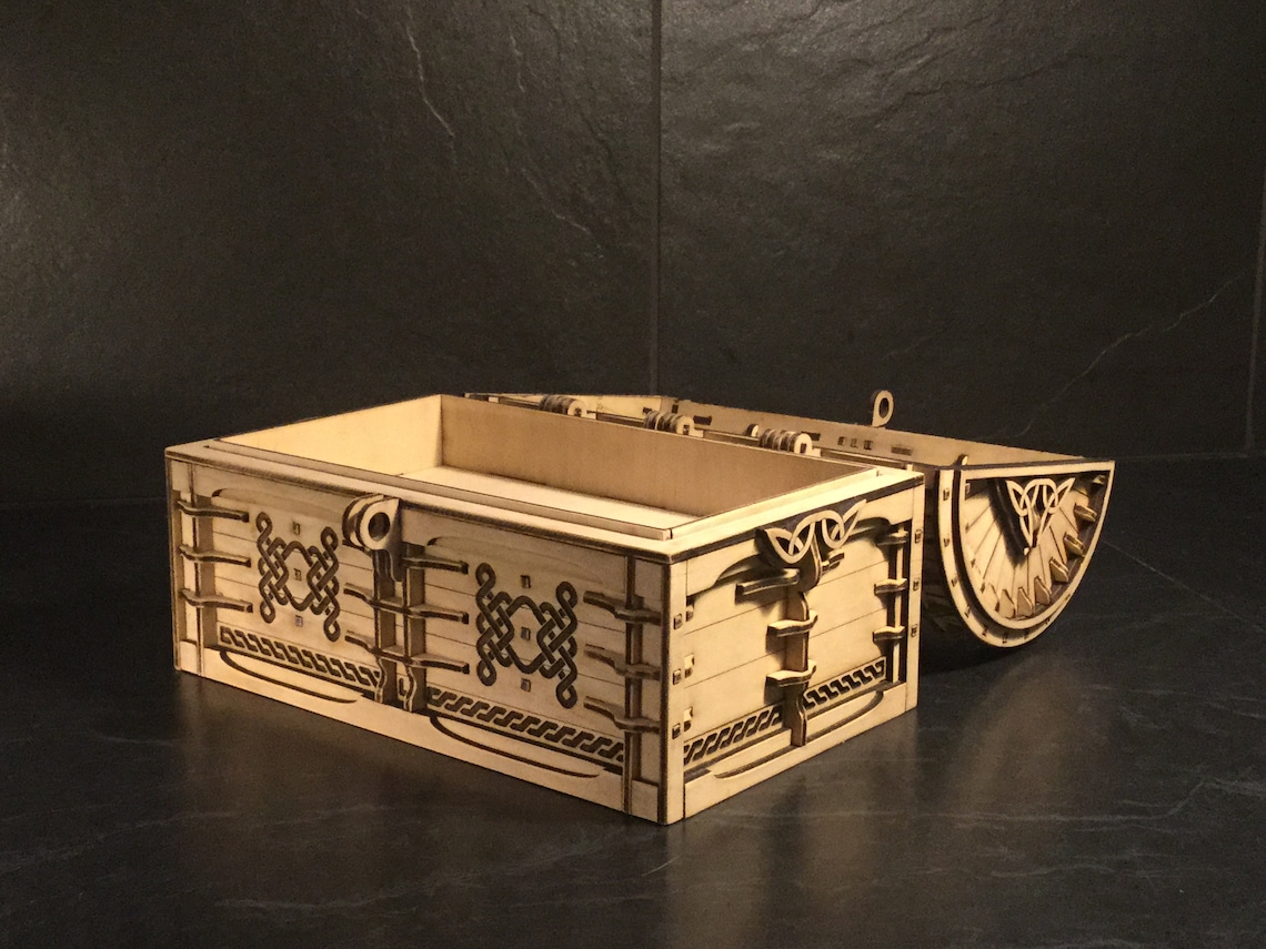 Treasure Chest Jewelry Box With Secret Drawer Laser Cut Files - Etsy