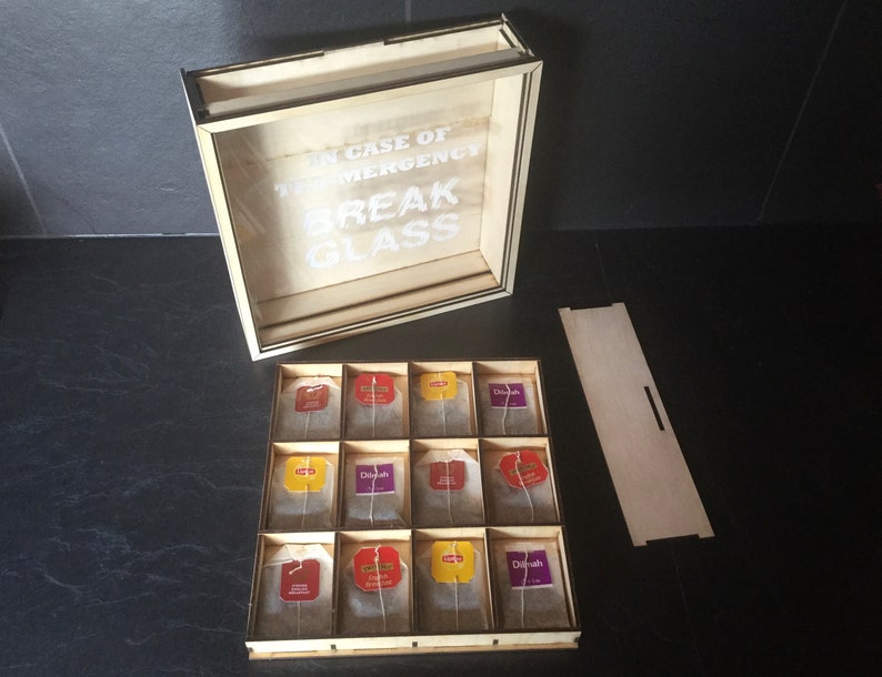 Tea-mergency Gift Box Laser Cut Files SVG Glowforge Ready - Etsy