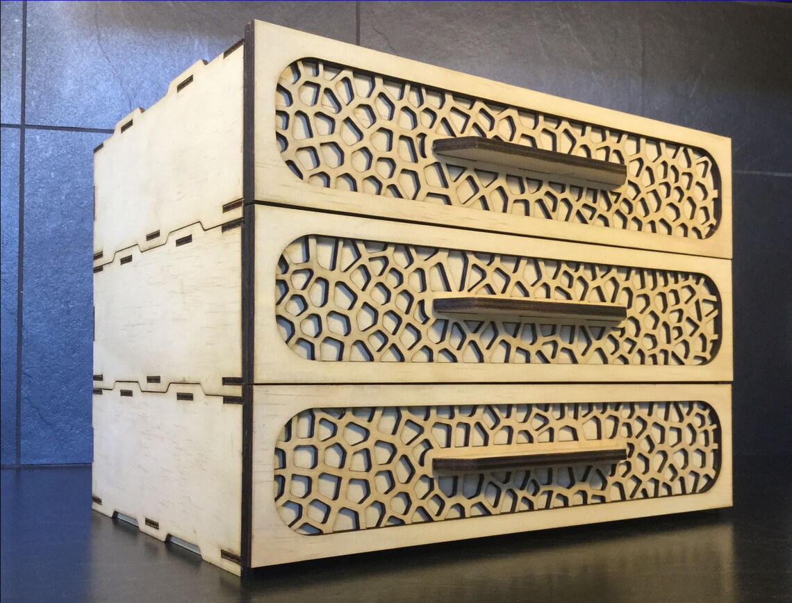 Organiser With Stacking Drawers With Insert Compartments Laser - Etsy