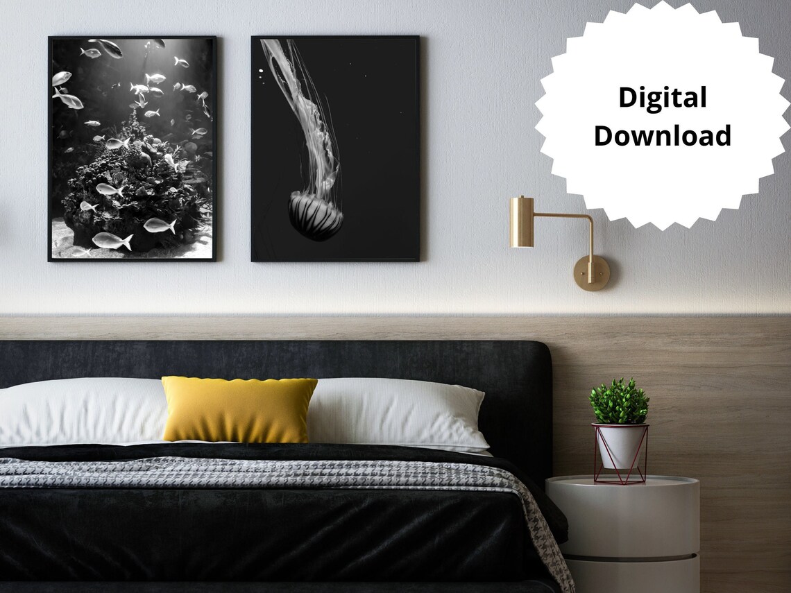Printable Set of Two Valencia Black & White Photography Ocean Print Sea ...