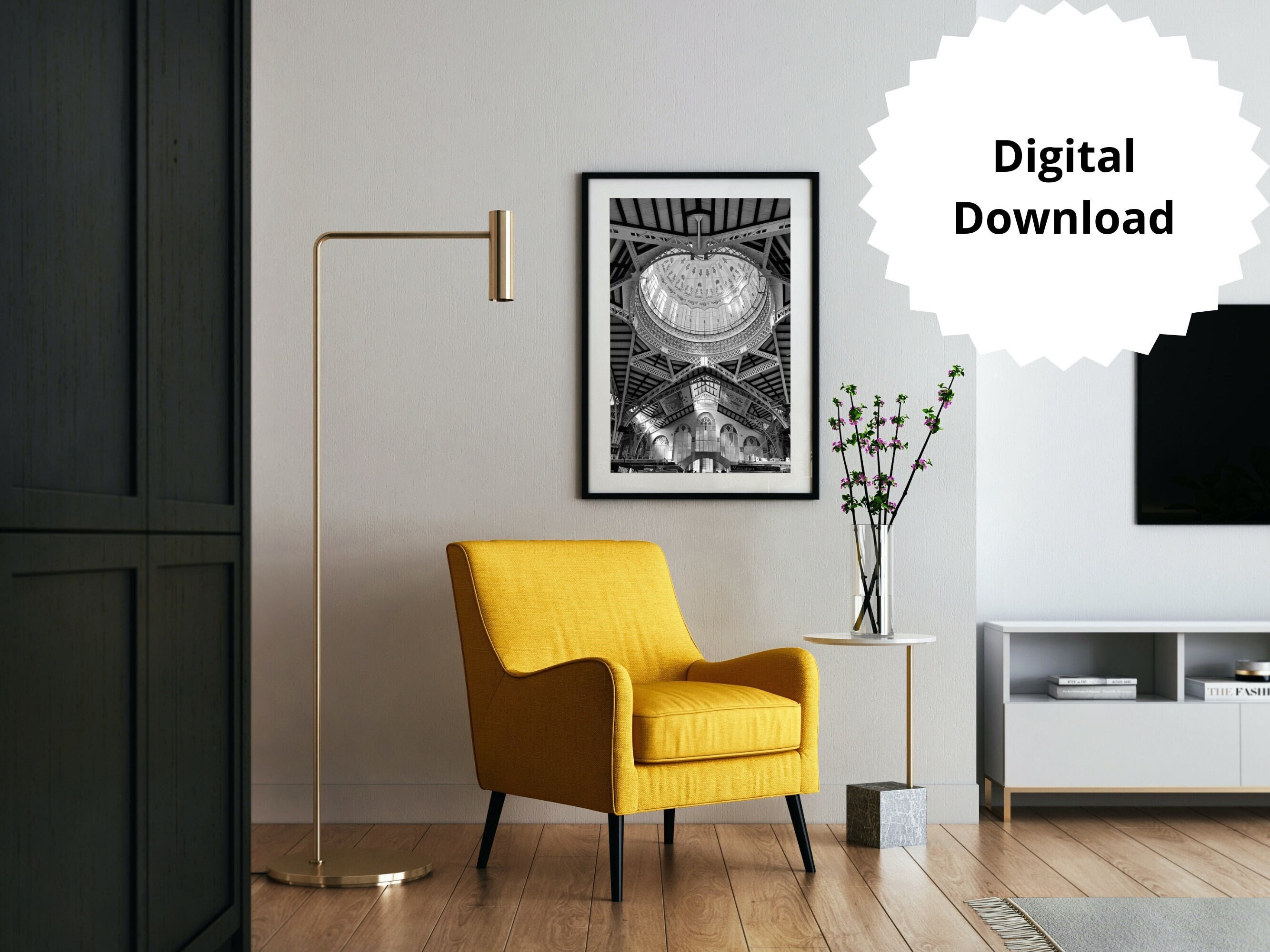 Printable Valencia Black & White Photography Valencia Market Print ...