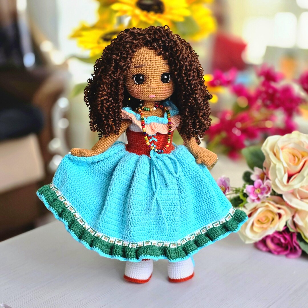 Amigurumi Dark Skin Doll, Crochet Black Doll, Amigurumi Doll for Sale ...