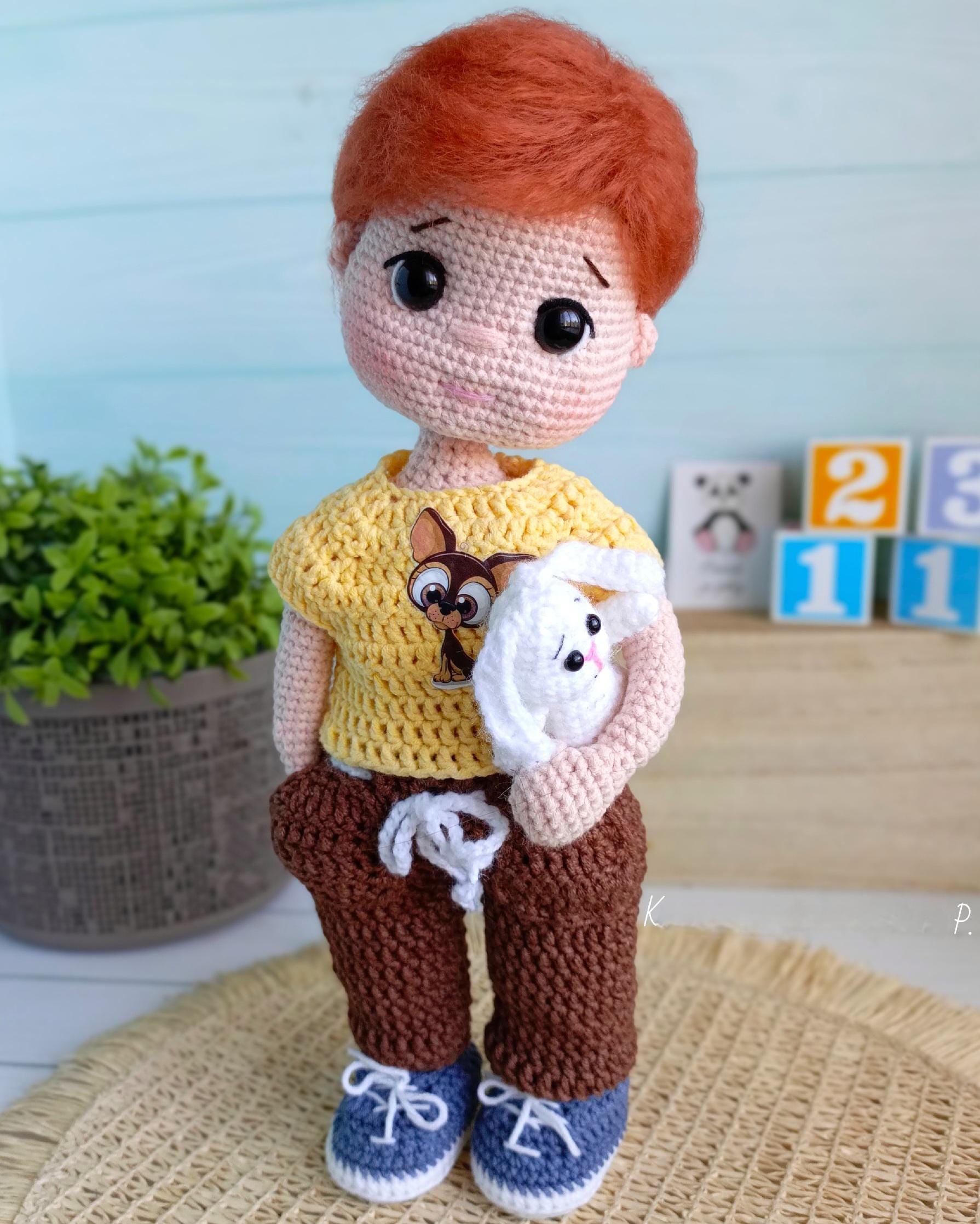 Crochet Doll Pattern, Amigurumi Doll Pattern, Crochet Boy Doll Pattern ...