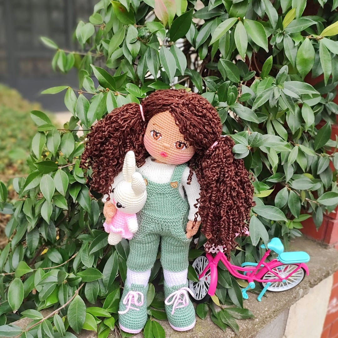Crochet Big Doll,amigurumi Dark Skin Doll, Crochet Black Doll, Crochet ...