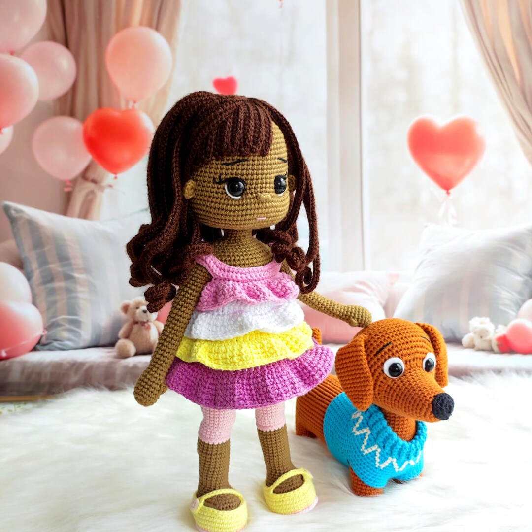 Amigurumi Dark Skin Doll, Crochet Black Doll, Amigurumi Doll for Sale ...