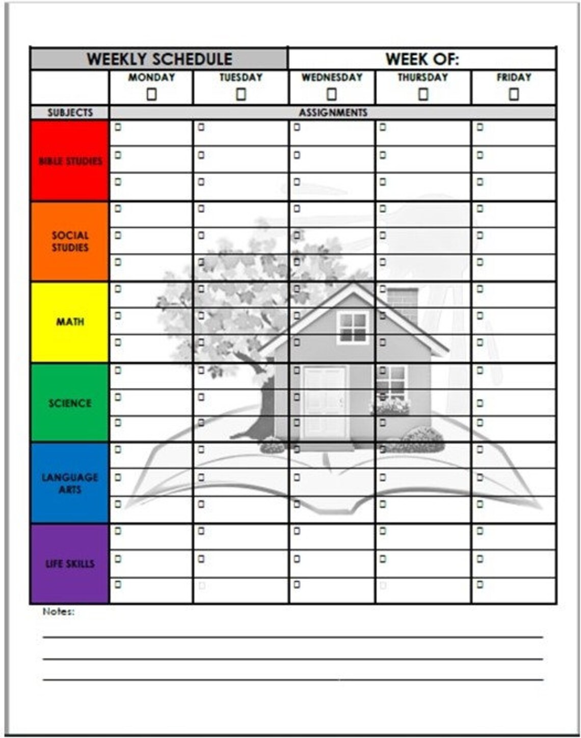 Weekly School Schedule, Homeschool School Schedule, Editable Weekly ...