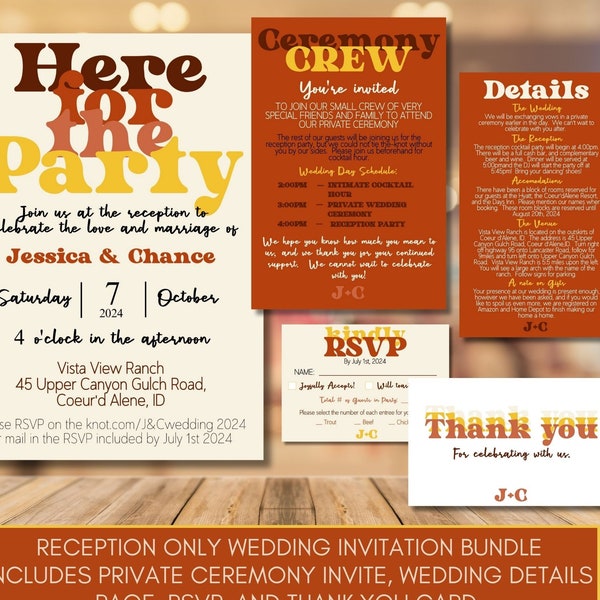 Private Ceremony Card - Etsy