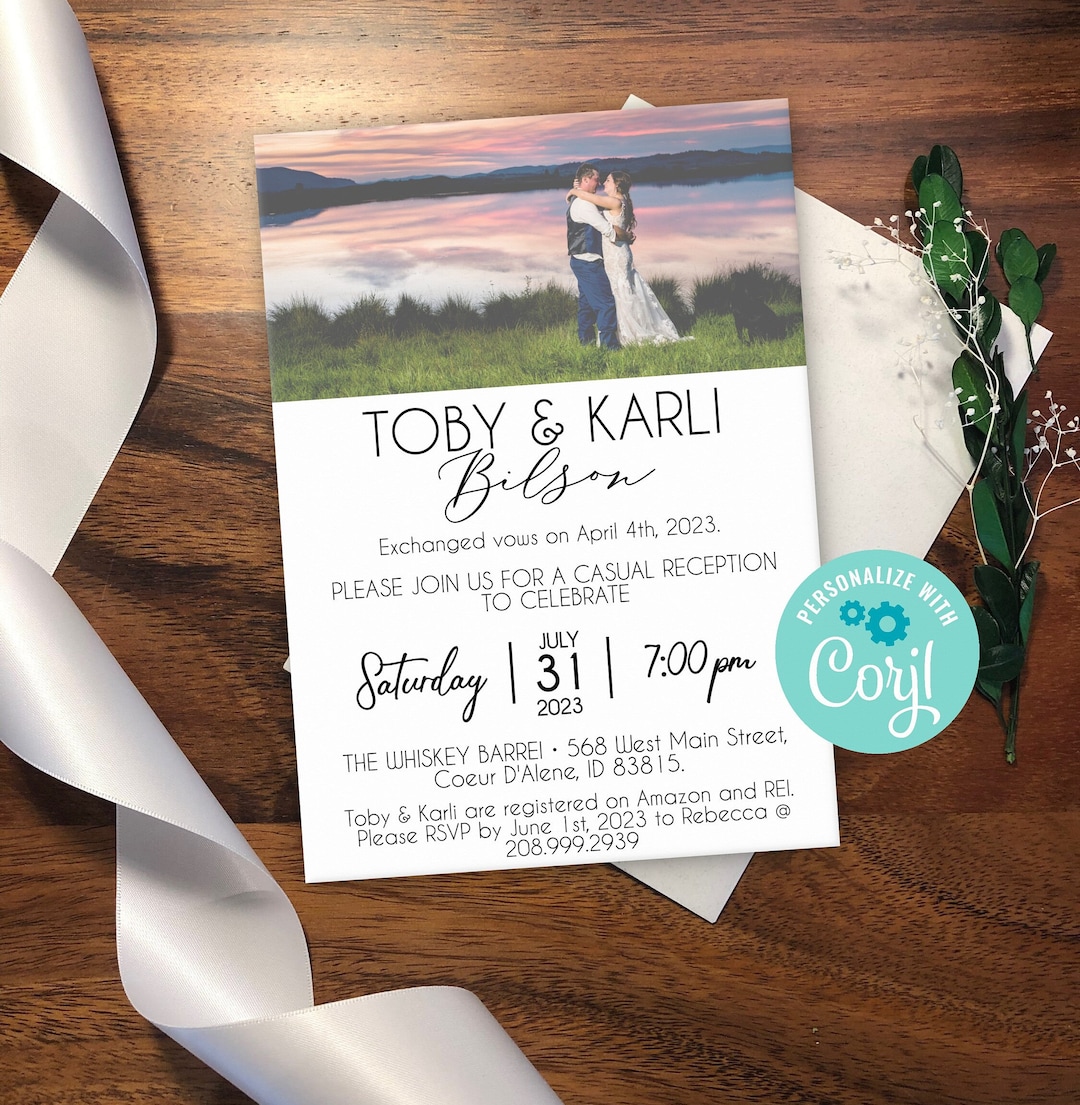 Wedding Reception Invitation | Wedding After Party Invitation | Wedding ...