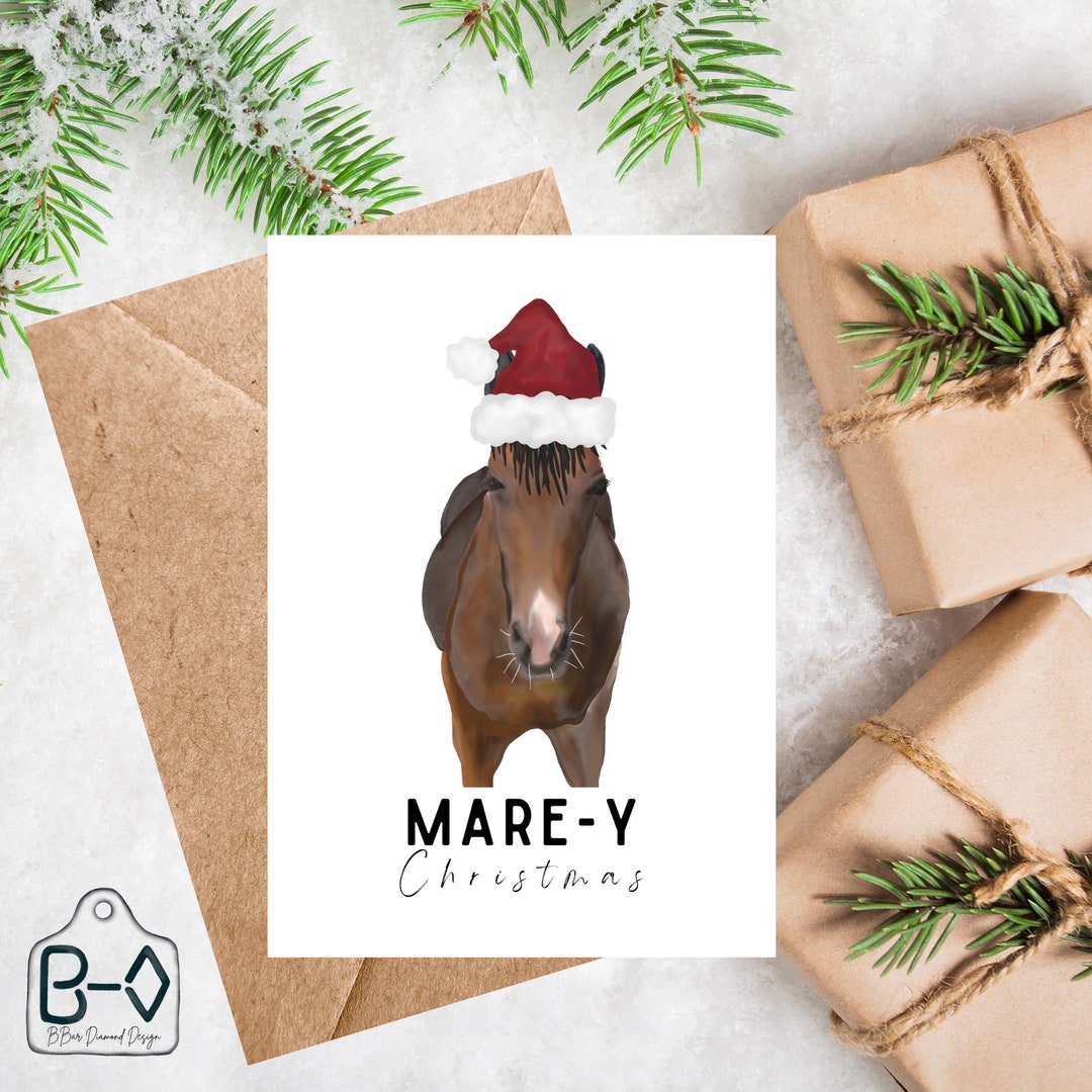 Mare-y Christmas Card | Christmas Greeting Card Ranch Themed | Country ...