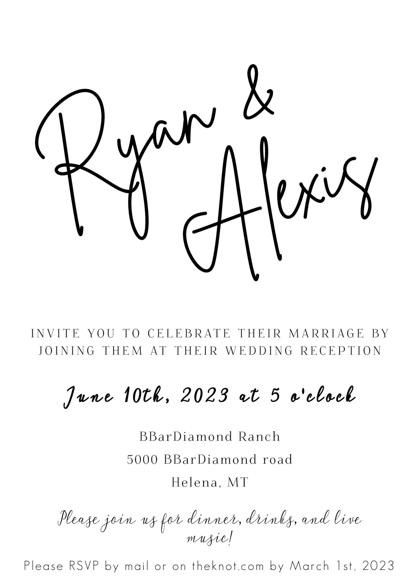 Simple Wedding Reception Invitation Template! - Etsy