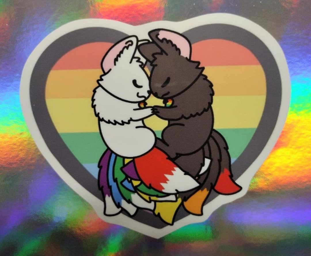 Pride Fox Heart Zing and Zang Waterproof Sticker or Magnet - Etsy