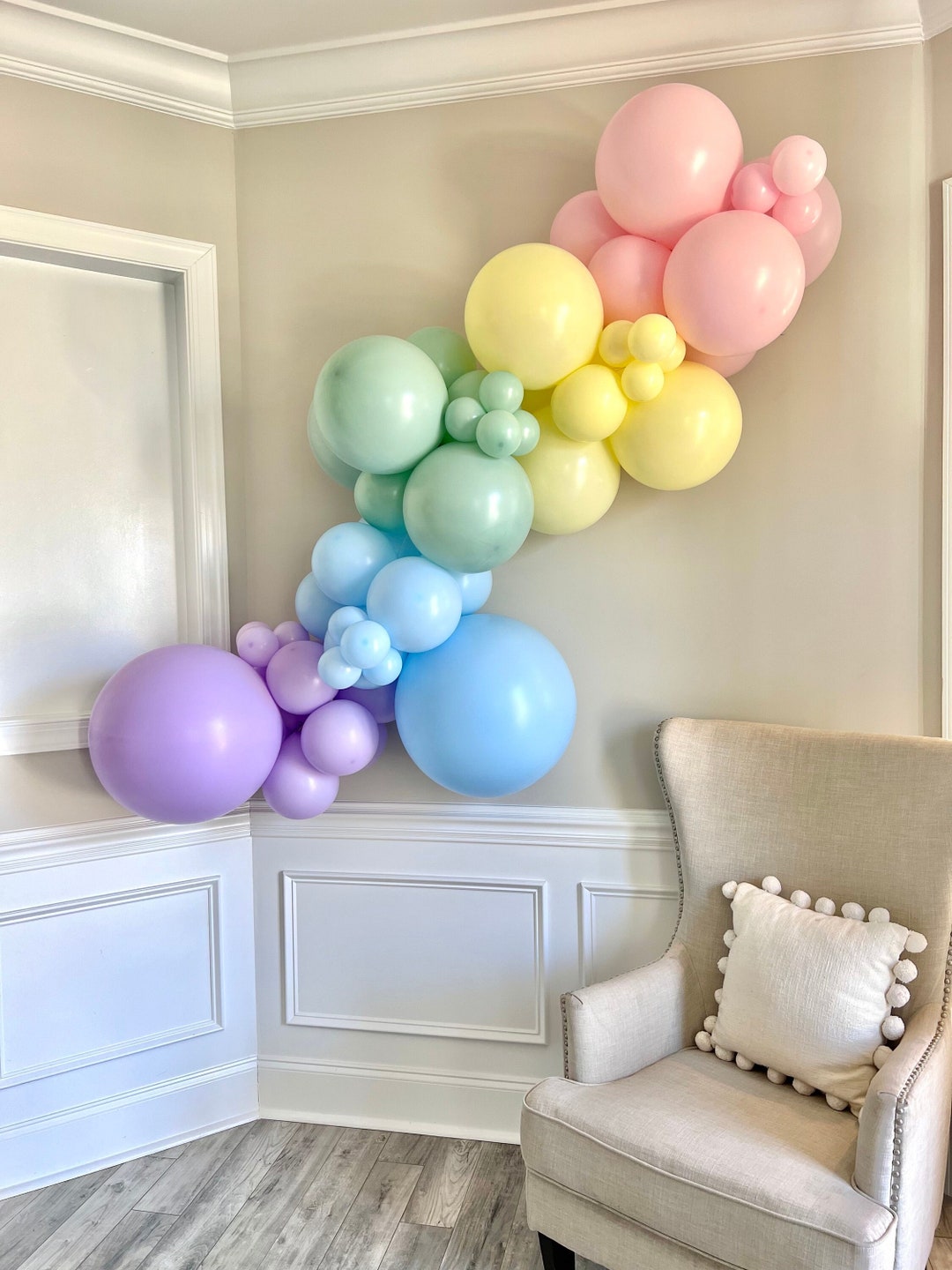 Pastel Rainbow Birthday DIY Balloon Garland Kit | Soft Pastels | Baby ...